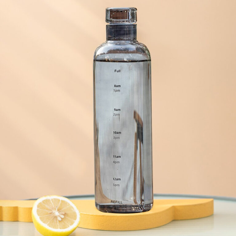 Acrylic Water Bottle with Hours Scale to Motivate Water Drinking – www ...