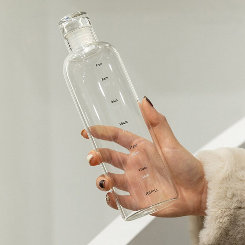 Acrylic Water Bottle with Hours Scale to Motivate Water Drinking – www ...