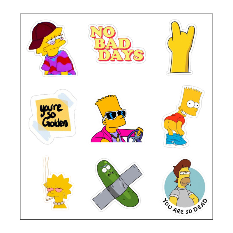 The Simpsons Vinyl Sticker Pack Reusable & Waterproof – www.dokancairo.com
